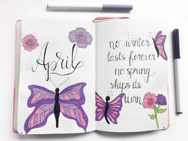April Bullet Journal Setup: Butterfly Theme - Andrea Peacock