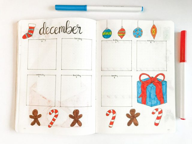 December Bullet Journal Setup: Christmas Theme - Andrea Peacock