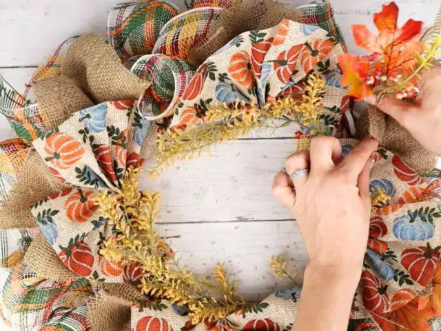 How to Make a Deco Mesh Wreath for Fall - Andrea Peacock